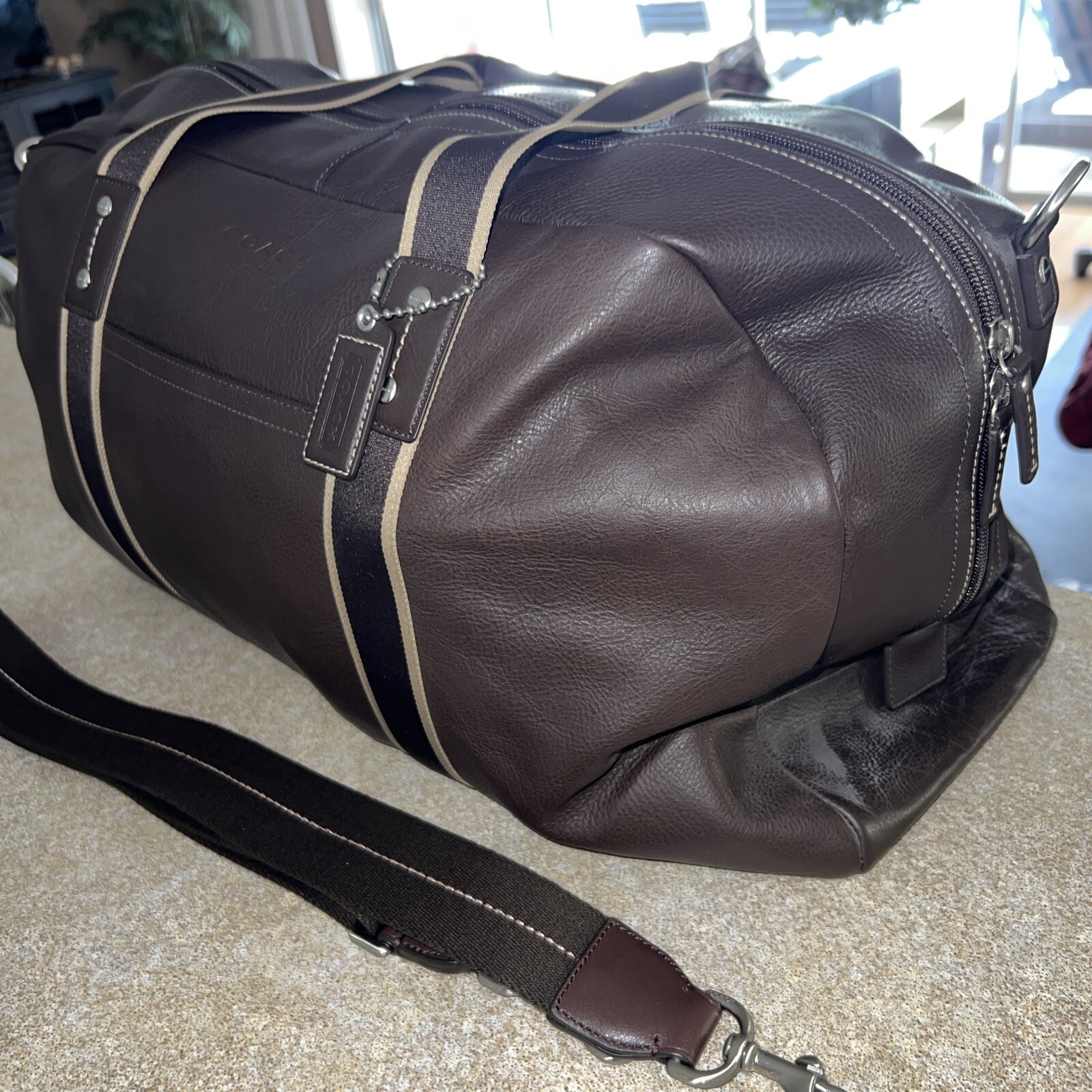 Coach Classic Dark Brown Leather Large Weekender Duf… - Gem