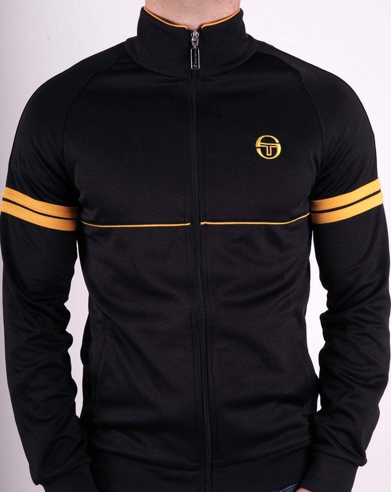 Sergio Tacchini Men's Star Track Top Black/Gold - Tracksuit Jacket, Zip ...