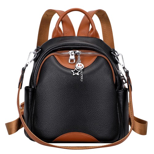 Soft Genuine Leather Backpack for Women Small Convertible Backpack ...