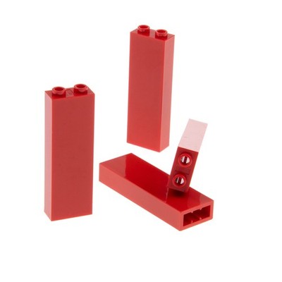 4X Lego Building Brick 1X2X5 Red Support Column Stud Open 4212414 ...