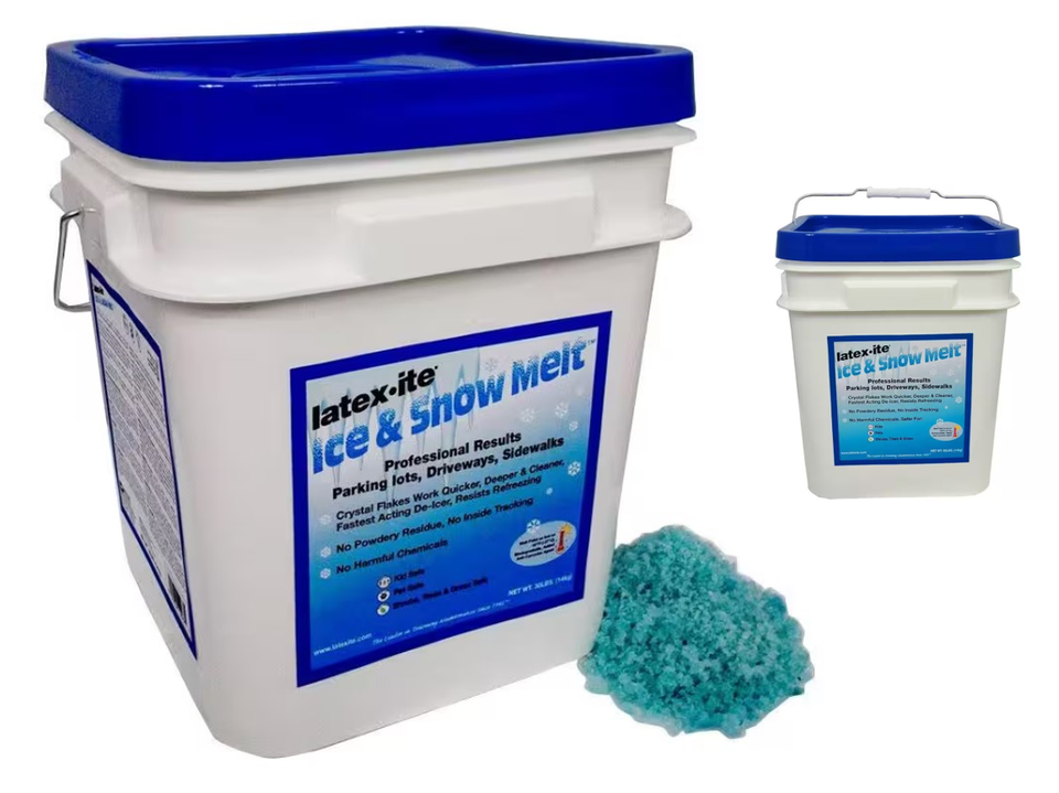 30 lb Ice Snow Melt Rock Salt Deicer Pail for Parking Lot Sidewalk, Kid ...