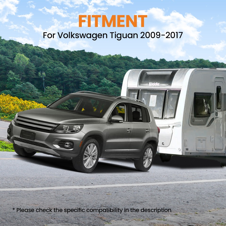 2in Towing Trailer Hitch Plate Black & Bolts Kit For VW Tiguan 2009 ...