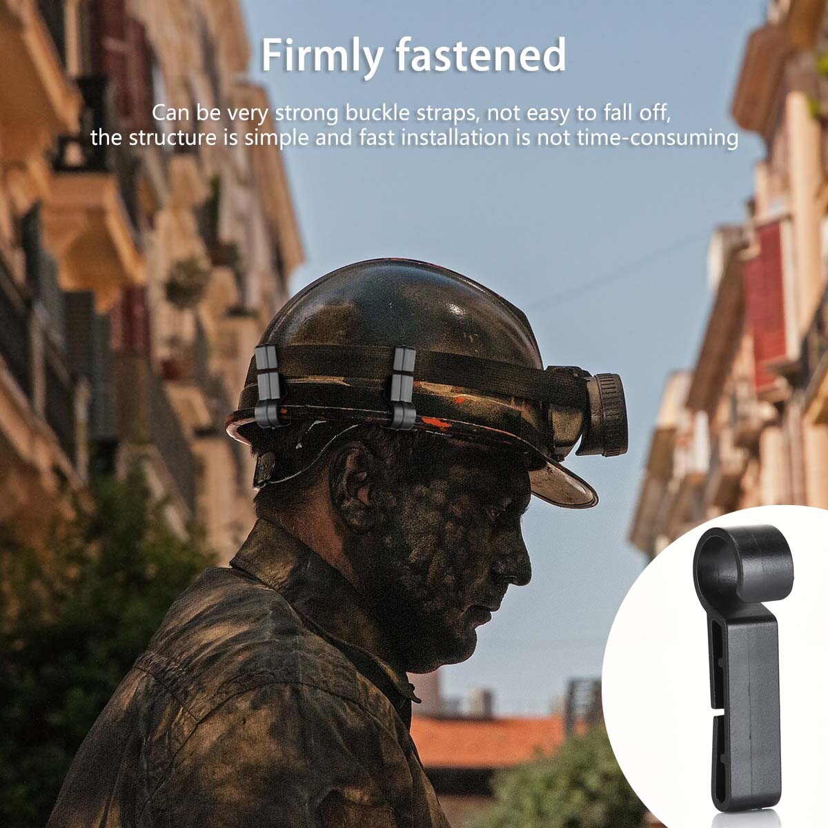 10X Set Headlamp Helmet Clips Hard Safe Hat Safety Cap Light Hooks Head ...