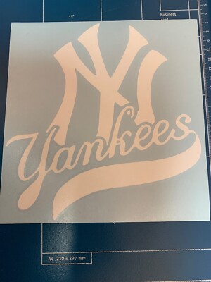 new york yankees Vinyl Sticker White 5.5” X 7” | eBay