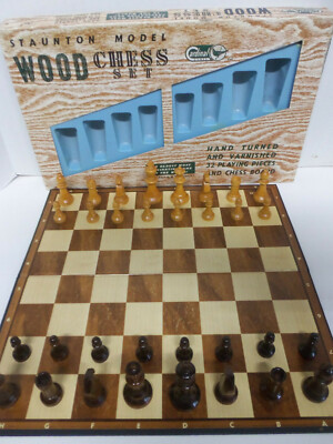 RARE Vintage Staunton Model Wood Chess Set by Cardinal Games COMPLETE ...