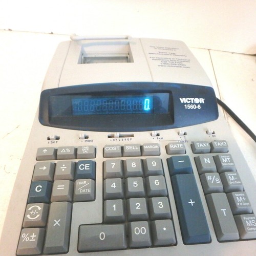 Victor 1560-6 Two-Color Ribbon Printing Calculator Black/Red Print 5.2 ...