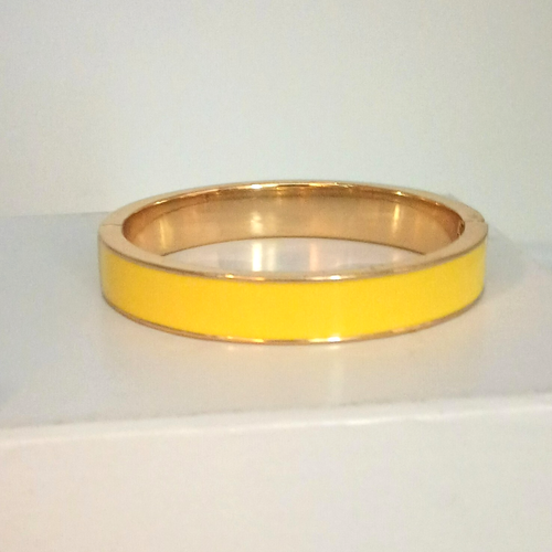 Talbots Yellow Enamel Hinged Bracelet 7.5" Gold Tone Cuff Bangle | eBay