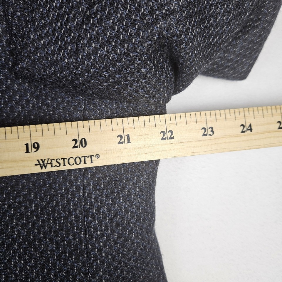 VTG Tweed Mens Sport Coat Jacket Navy Houndstooth Gun Check Blazer Wool ...