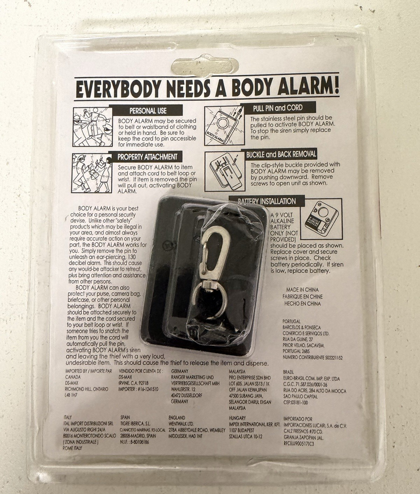 Multi Purpose Safety Alarm Up To 2 Hours Continuous Siren Ear Piercing ...