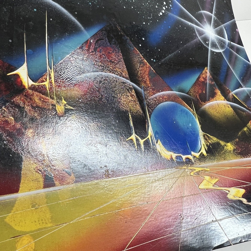 Spray Paint Graffiti Art Futuristic Space Ringed Planets Pyramid ...