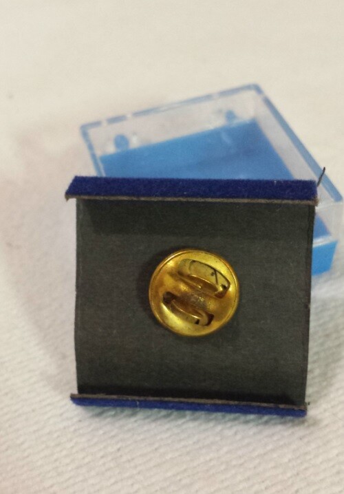 Award Pin Security Forces Inc 1 Year Loyal Service Pin Goldtone w/ Blue ...
