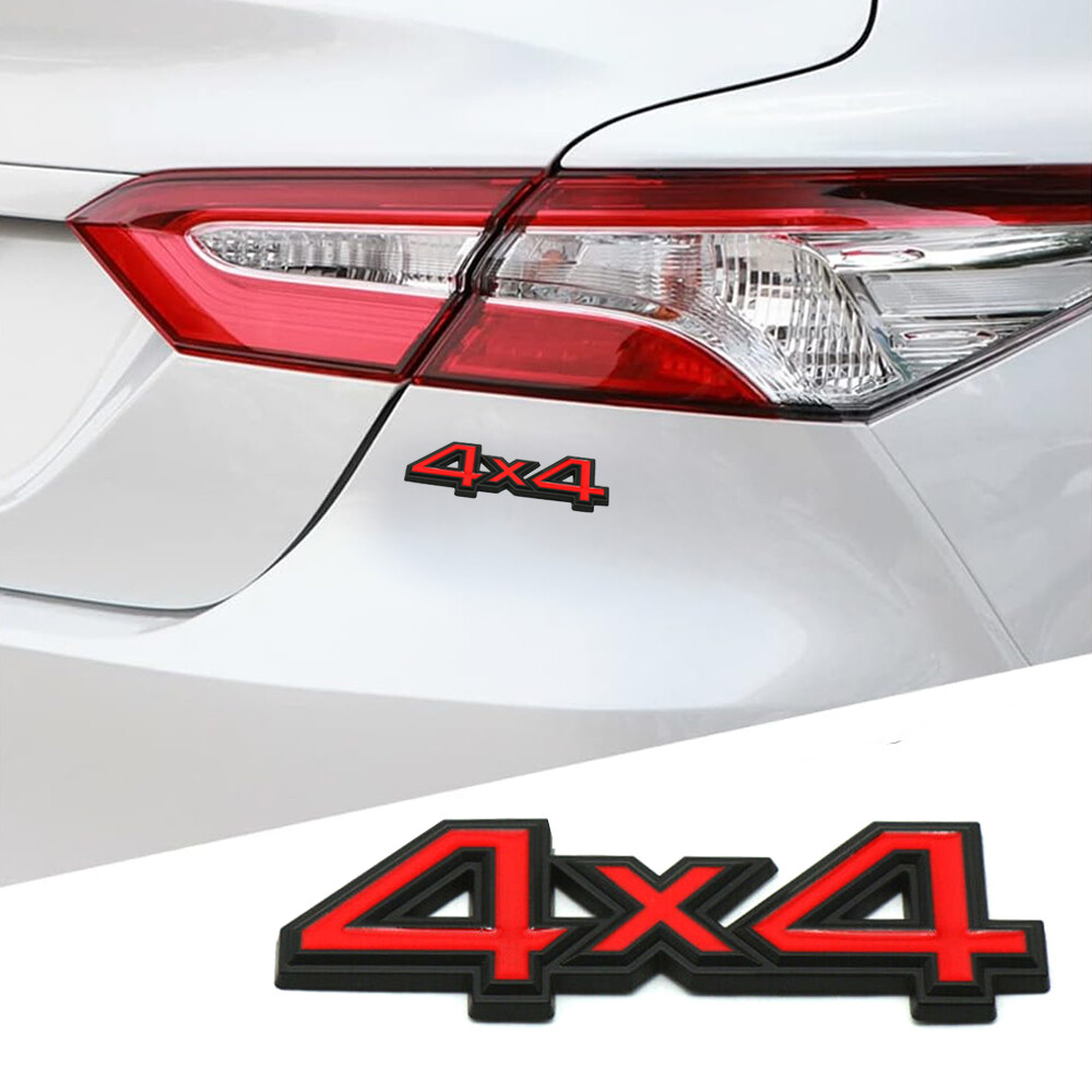 1pc Metal Black Red 4WD 4x4 Car Rear Trunk Tailgate Emblem Badge Decal ...