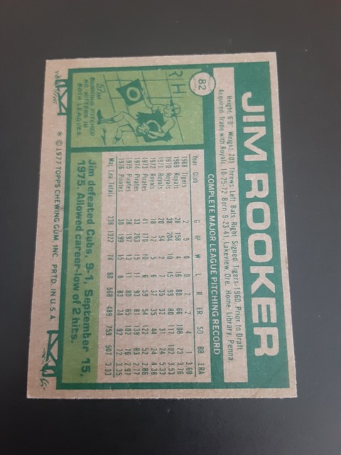 1977 Topps - #82 Jim Rooker for sale online | eBay
