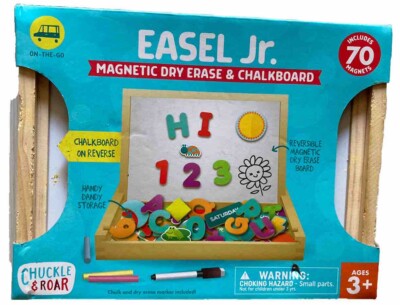 Chuckle & Roar Easel Jr. Magnetic Dry Erase and Chalk Playing Board NEW ...