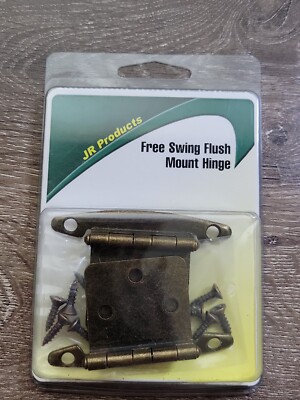 JR Products 70605 Cabinet Free Swing Antique Brass Flush Mount Hinge ...