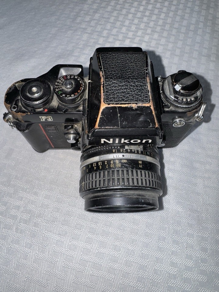 Vintage Nikon F3 HP 35mm SLR Camera Body Nikkor 50mm Lens Detachable ...