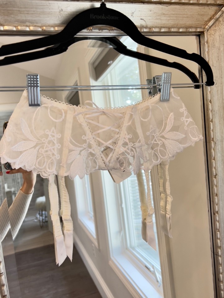 Perela Girdle Suspender Belt White Lace Size 1 FR 38 New With Tags ...