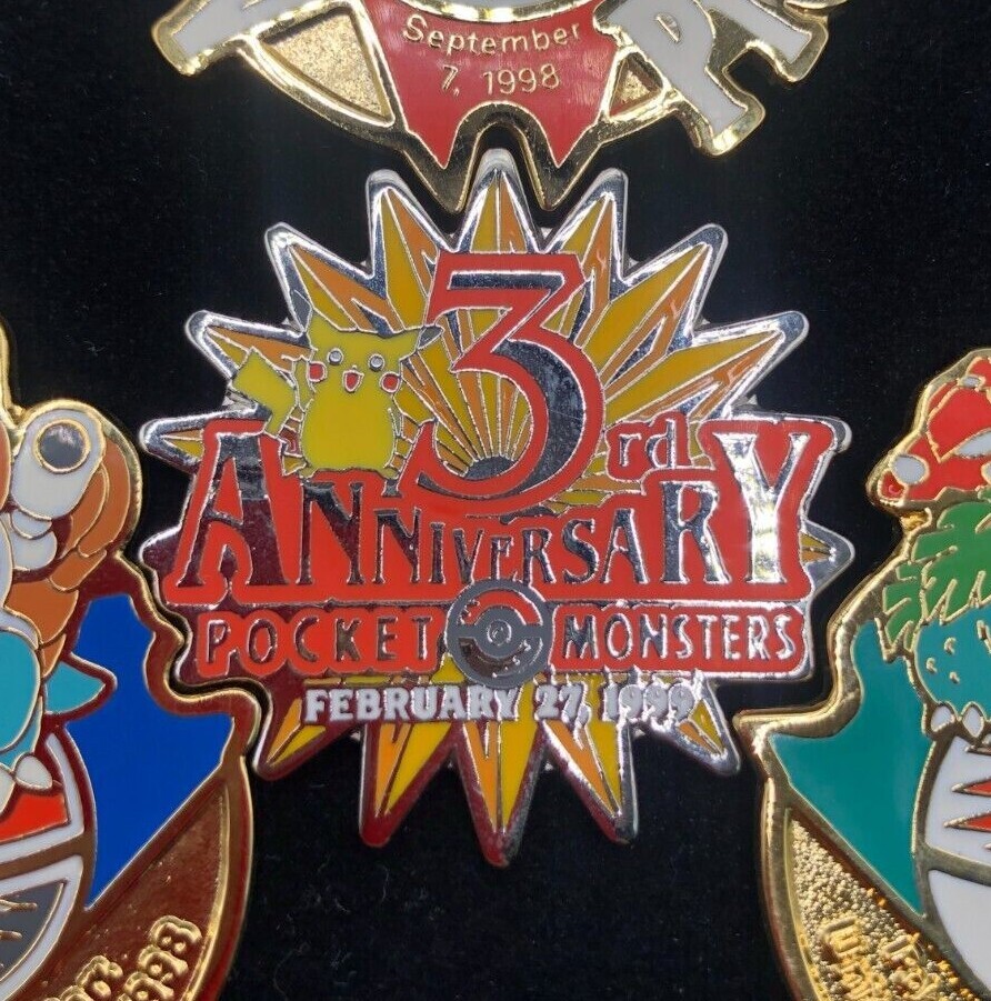 Pokemon 3rd Anniversary Memorial Pins Badge Set PoKemon Center Tokyo ...