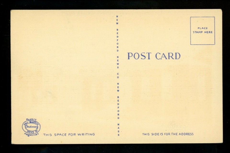 Post Office postcard Massachusetts MA Wareham flag street lanterns ...