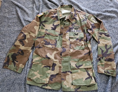 Vintage Vtg 80s 90s Camo Shirt Jacket US Army Ranger SF Airborne Mens ...
