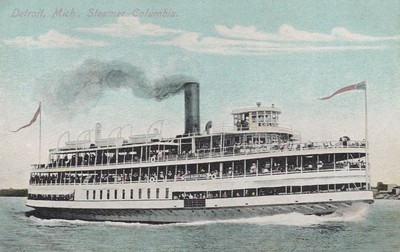 ZAYIX Postcard Great Lakes Passenger Steamer SS Columbia Detroit ...