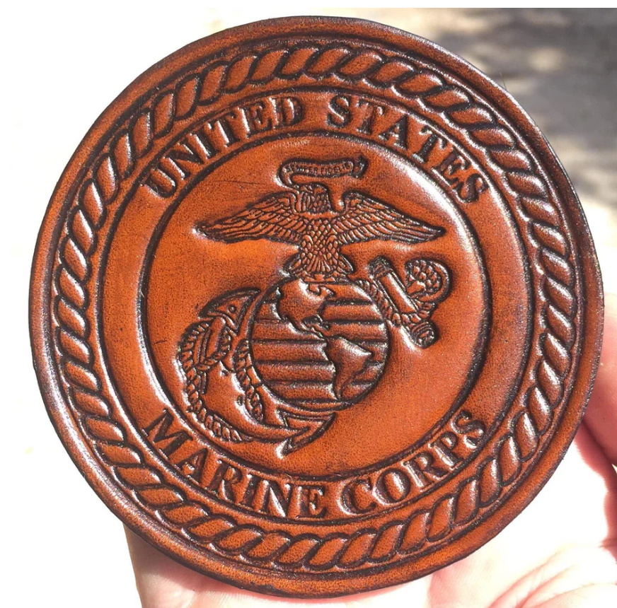 4" MARINE CORPS EGA ANTIQUE LEATHER PATCH | eBay