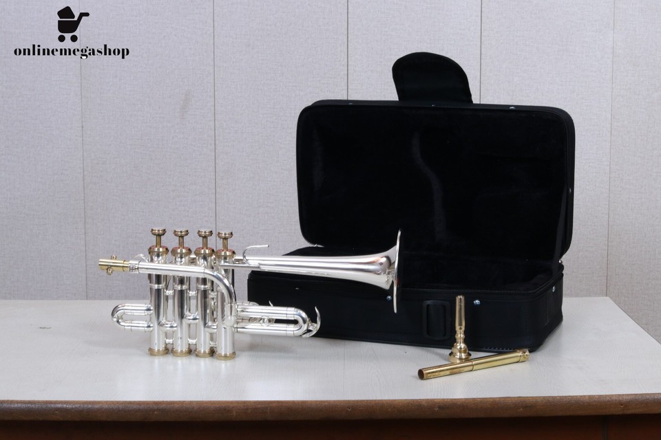 Pro Piccolo Bb KEYS TRUMPET FREE HARD CASE & MOUTHPIECE-Silver | eBay