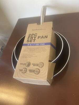 Sedona Kitchen 2 PC Fry Pan Set 9”& 11”Fry Pan Blue Nonstick Aluminum ...