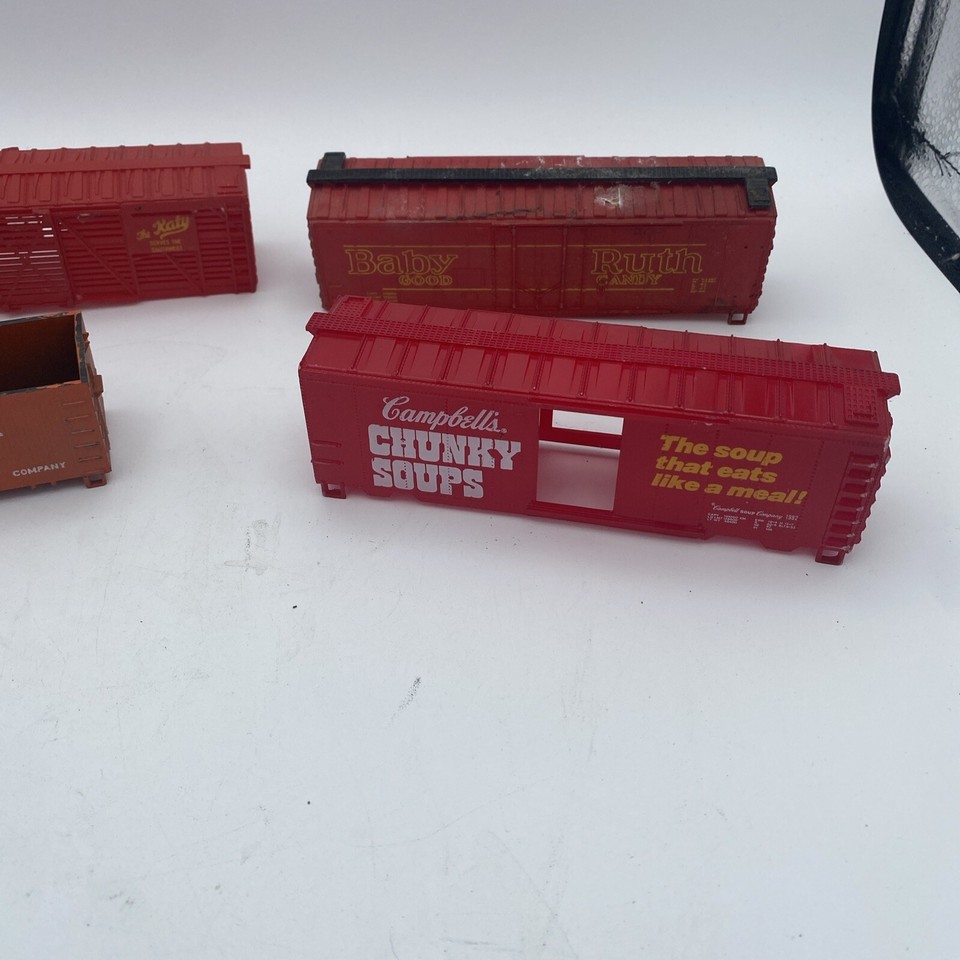 VTG Lot of 6 HO Scale boxcar Train Car Shells Only Mixed Lot parts Or ...