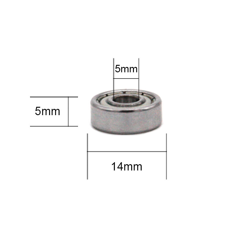 10PCS 605ZZ 5mm x 14mm x 5mm Deep Groove Ball Bearing Double Shield 605 ...