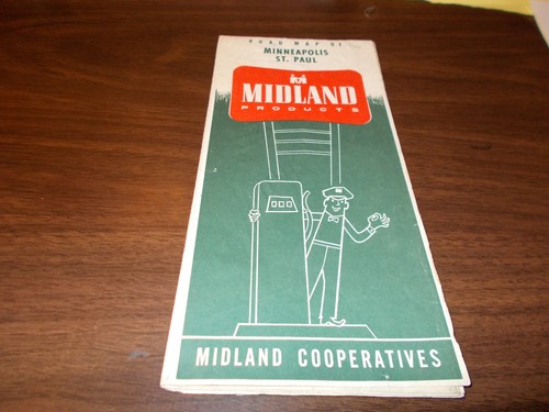 1964 Midland Oil Minneapolis/St. Paul Vintage Road Map | eBay
