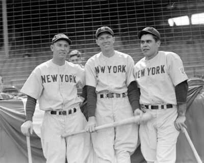 New York Yankees Joe Gordon, Bill Dickey, and Charlie Keller 1942 Photo ...