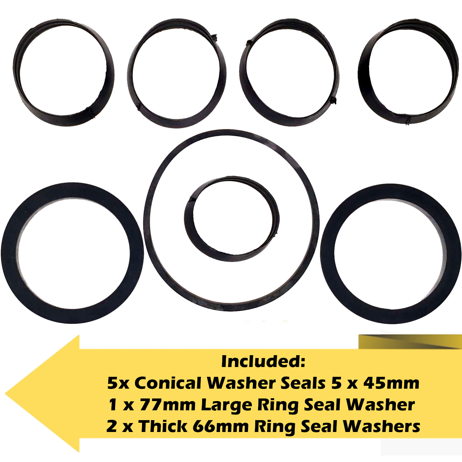 Dual Sink Waste Pipe Seals Set Basin Bowl Washer Leak Repair Kit 8PCS ...