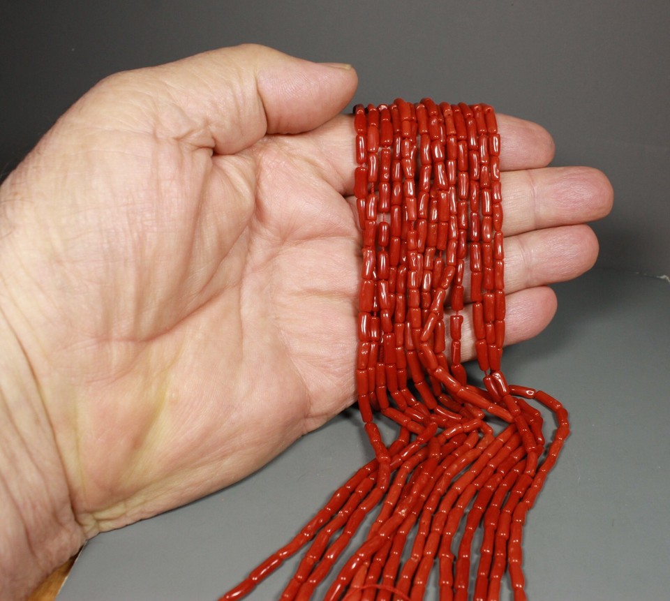 Mediterranean Red Coral Beads 15.5" strand Temporary Strand | eBay