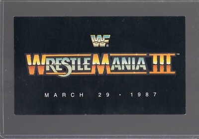 WRESTLEMANIA III WWF 1987 FLYER PROMOTIONAL PPV 3x5 CARD HULK HOGAN ...