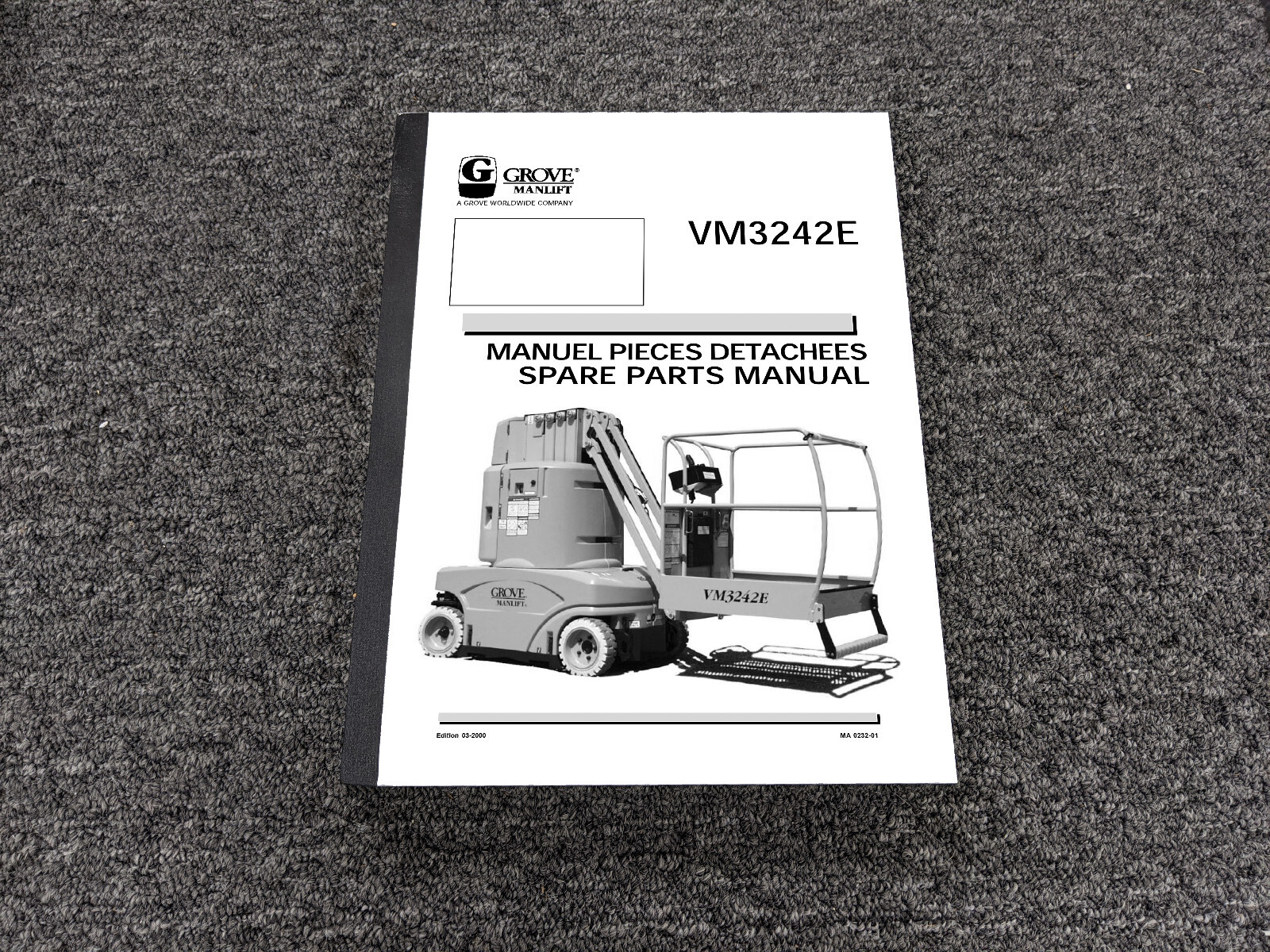 Grove Manlift VM3242E Vertical Mast Lift Parts Catalog Manual | eBay