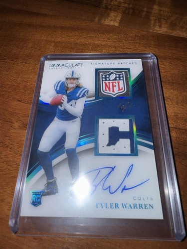 Tyler Warren 1 OF 1 IMMACULATE Signature - NFL Shield / Patch And Auto ...