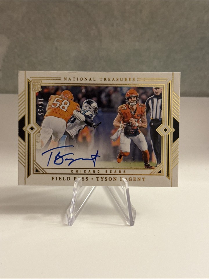 2023 Panini National Treasures Tyson Bagent Rookie Auto Field Pass Gold ...