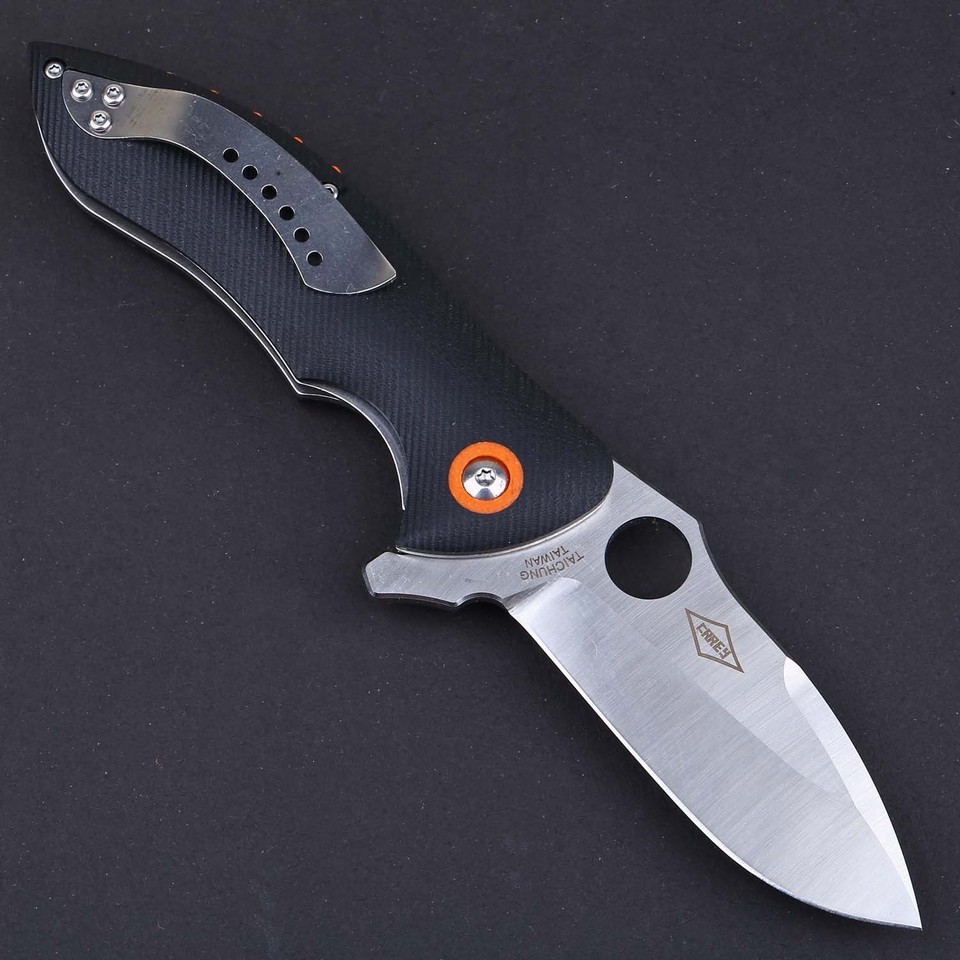 Black G10 Folding Hunting Outdoor Pocket Knife Heavy Flipper Tab Big ...