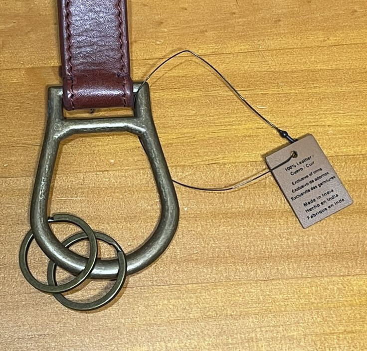 We The Free People Derby Leather Dual Key Ring Burgundy Red NWT $42 | eBay