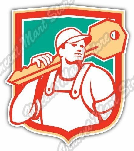Locksmith Tradesman Secure Key Lock Locker Car Bumper Vinyl Sticker ...