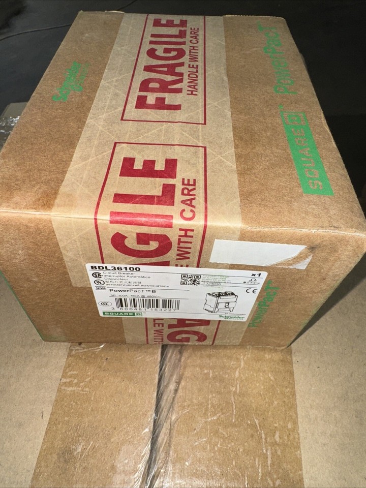 Square D-Schneider Electric BDL36100 100 Amp, 3 Pole, 600 Volt Breaker ...