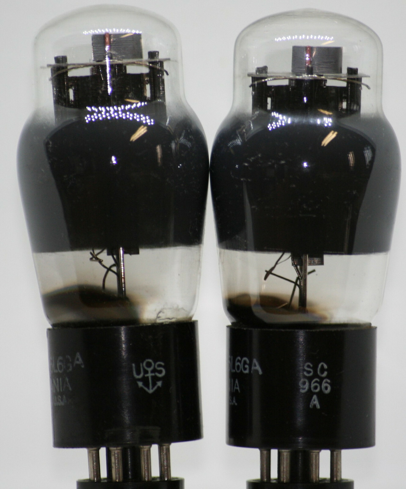 6L6GA SYLVANIA TUBE VALVE Röhre US NAVY PAIR 6L6 GA GC WGA 3108OSW 6П3С ...