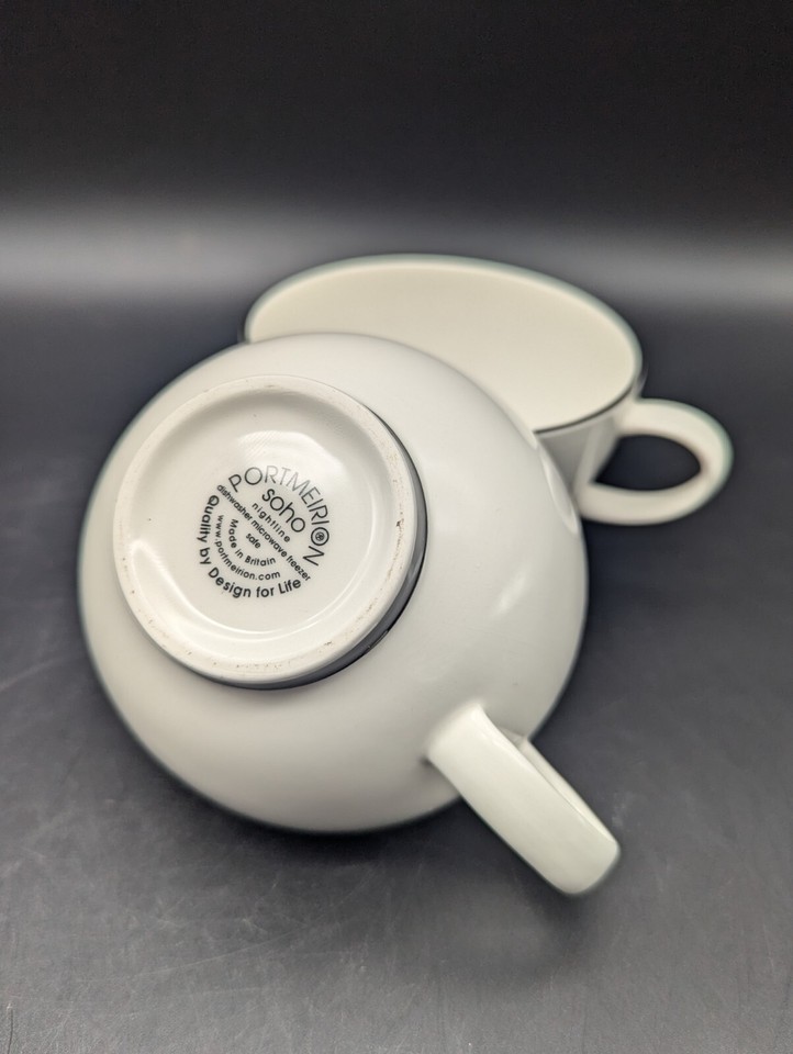 Portmeirion Soho Porcelain Coffee Cups Black And White | eBay