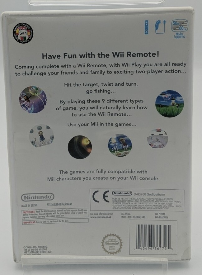 Classic Retro Wii Play (Nintendo Wii, 2006) With Manual & Promo Book UK ...