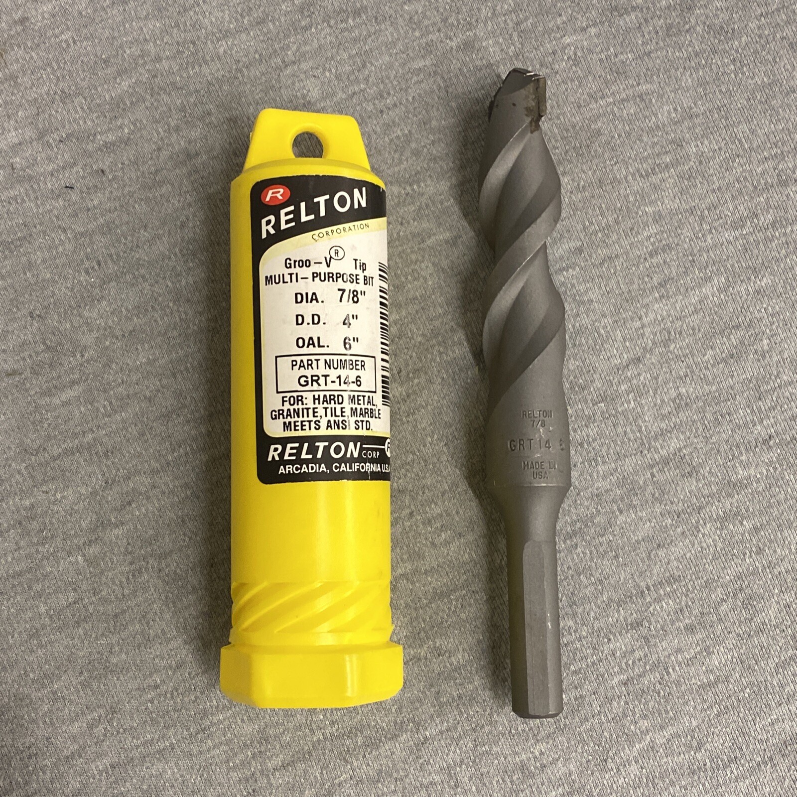 Relton GRT-14-6 Groo-V Straight Shank Masonry Drill Bit 7/8"x6" | eBay