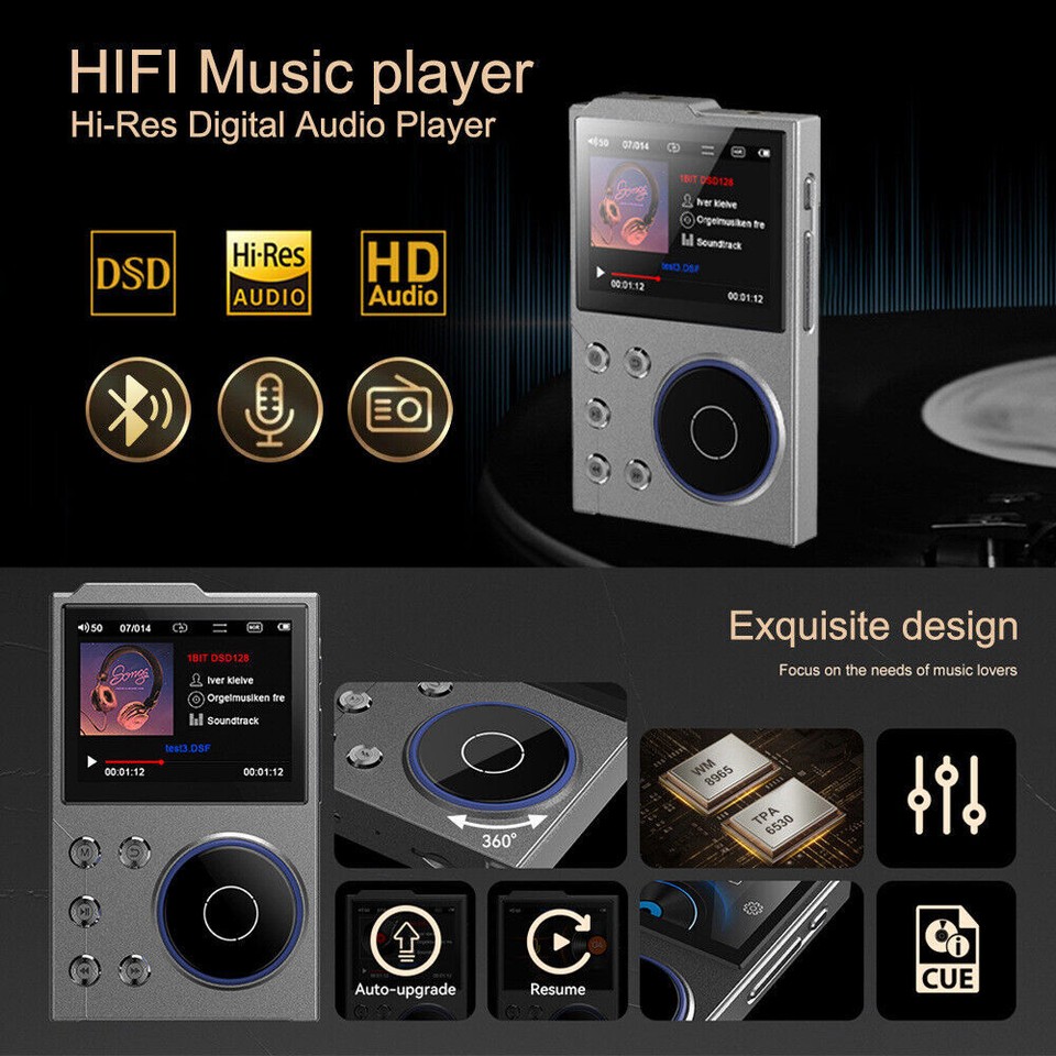 Bluetooth HiFi MP3 Player Lossless DSD High Resolution Digital Music ...