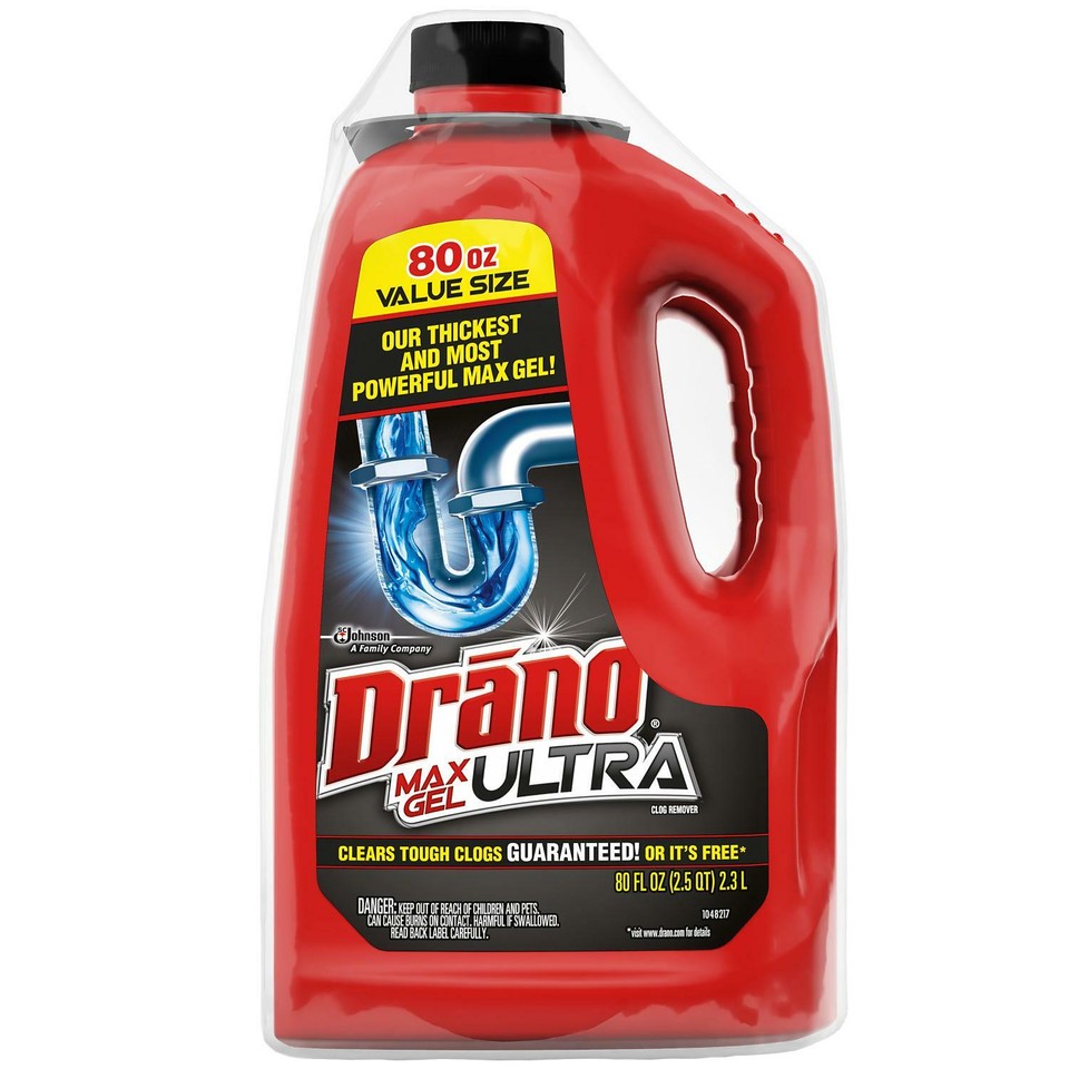 DRANO ULTRA GEL DRAIN TREATMENT, UNCLOGGER, SEPTIC SAFE (2-80 oz PACK ...