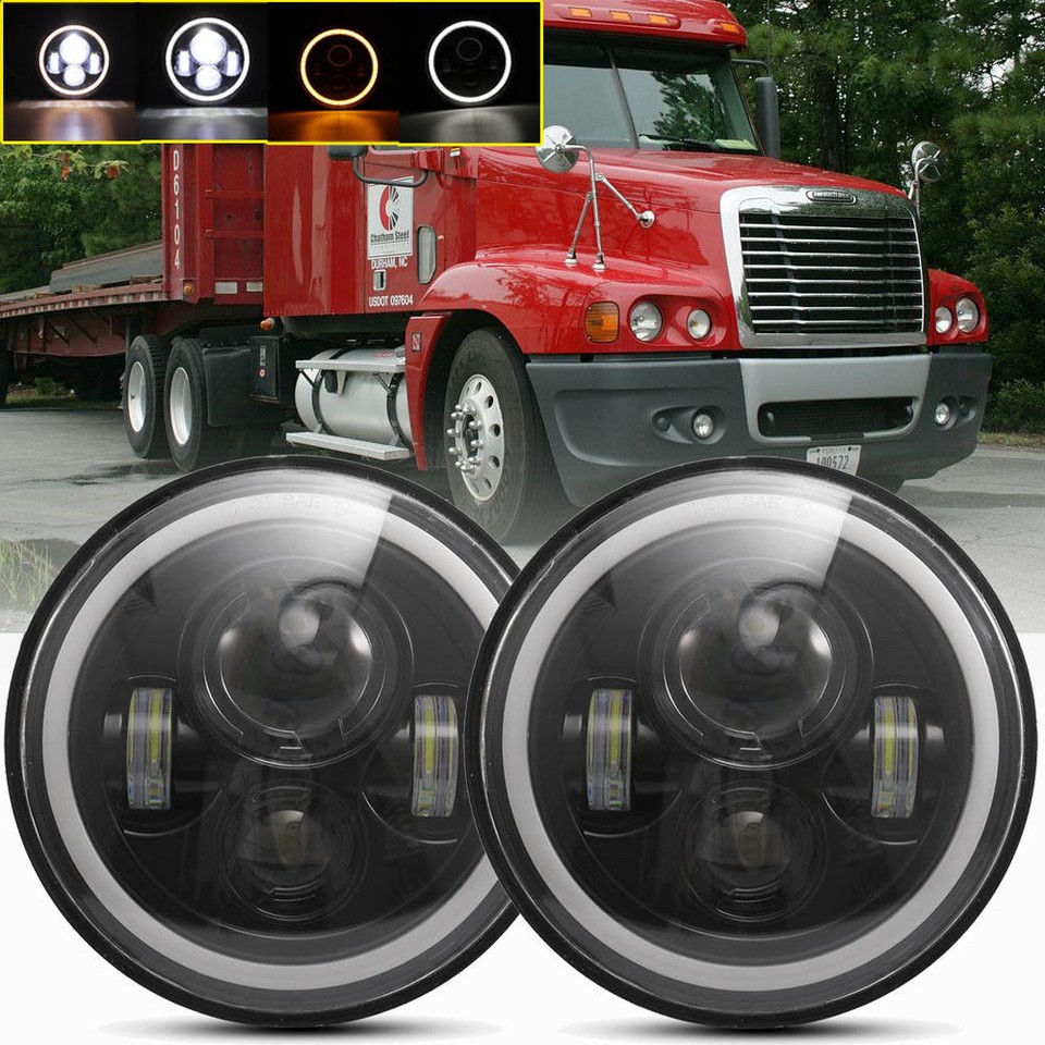 Pair 7" LED Headlight For TOYOTA LAND CRUISER FJ40 FJ45 FJ50 FJ55 FJ60 ...