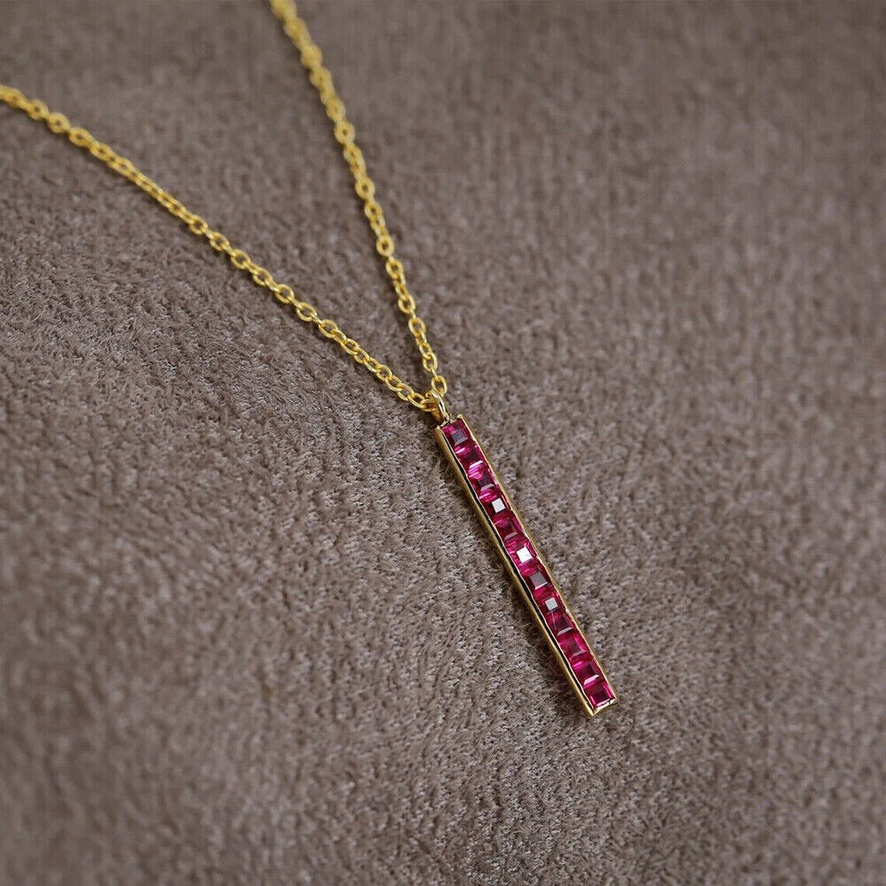 14kt Gold Vertical Bar Pendant 14k White Gold Vertical Bar Pendant